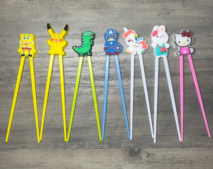 Learning Chopstick With Cartoon Character, Plastic Chopstick, Fun ...