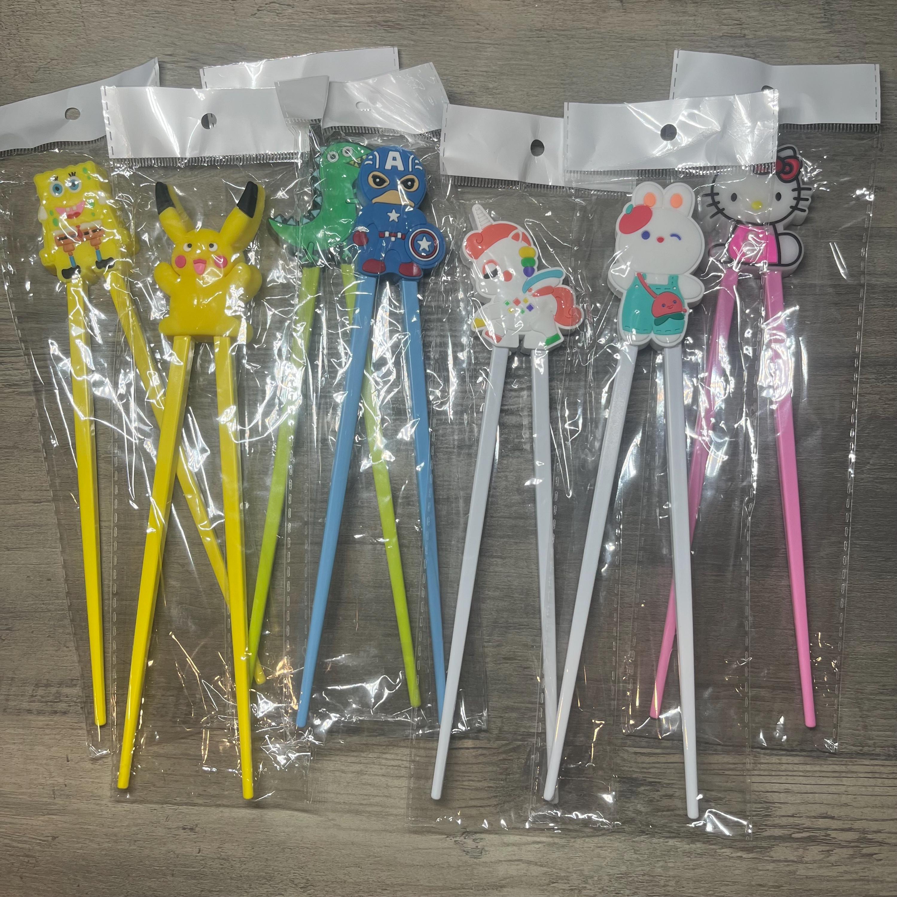 Learning Chopstick With Cartoon Character, Plastic Chopstick, Fun ...