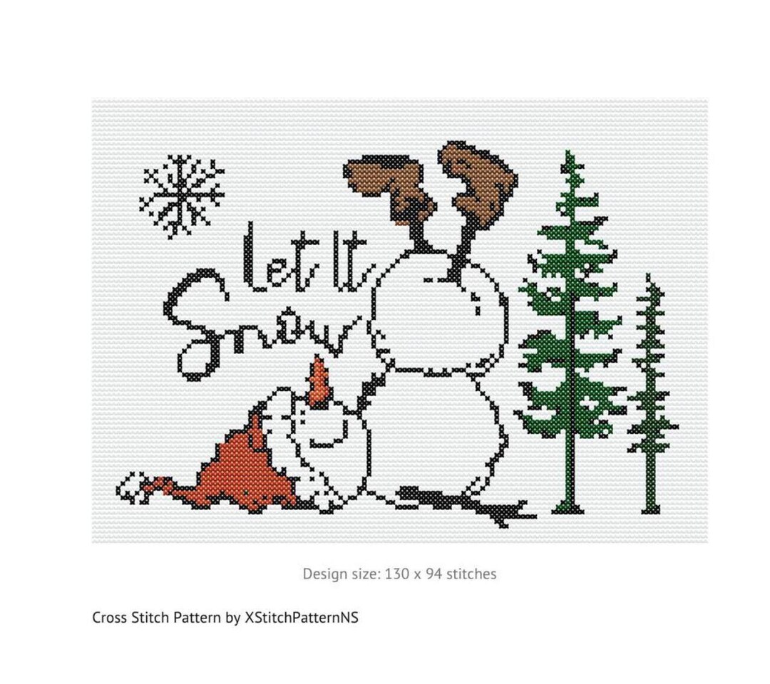 Snowman Cross Stitch Pattern, Cross Stitch Pattern PDF, Instant Digital ...