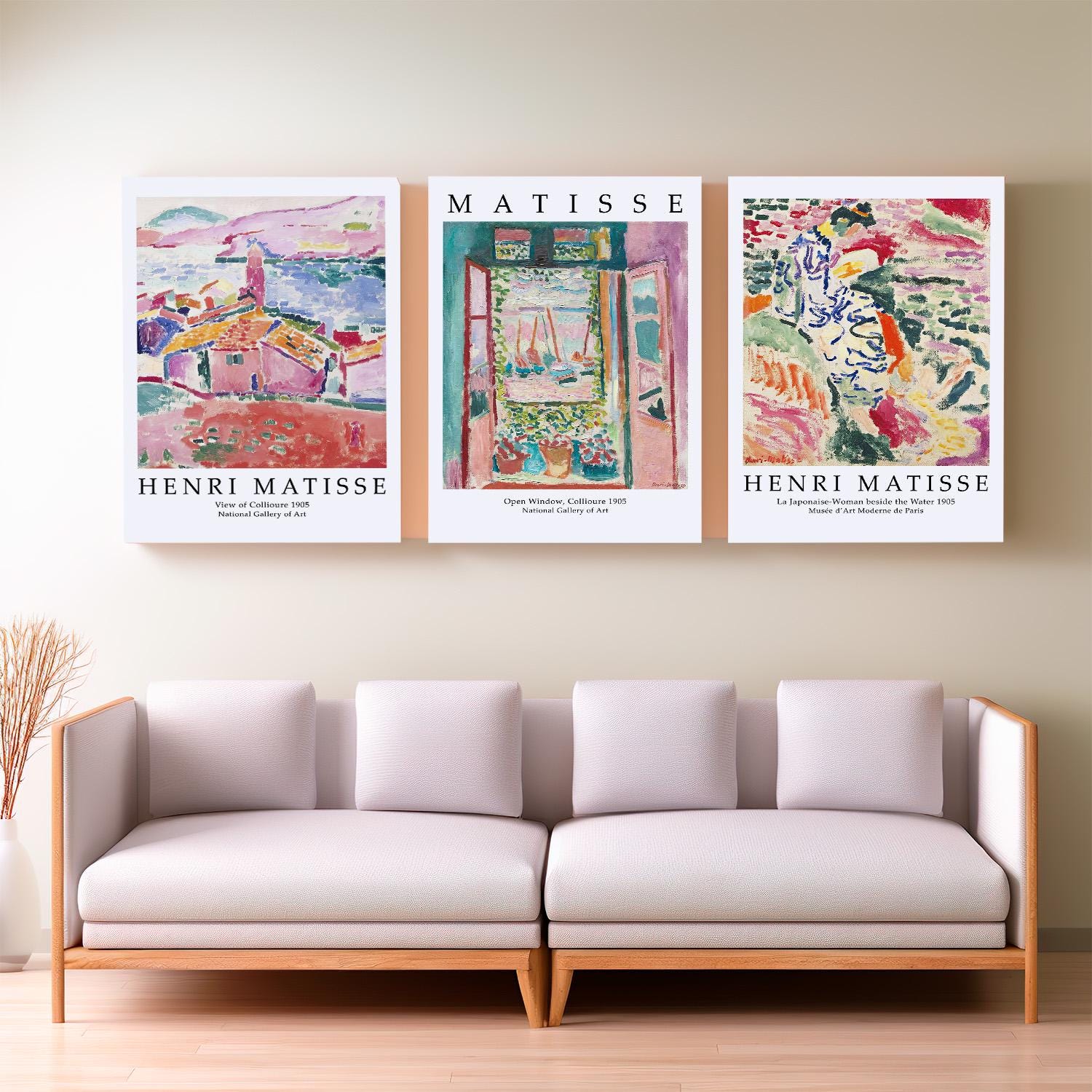 Set of 3 Posters Print Henri Matisse Open Window, Collioure, Garden ...