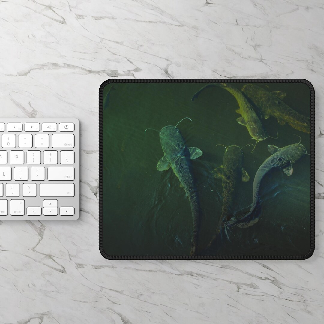 Catfish Fishing Mouse Pad | Underwater River Art | Flathead & Channel ...