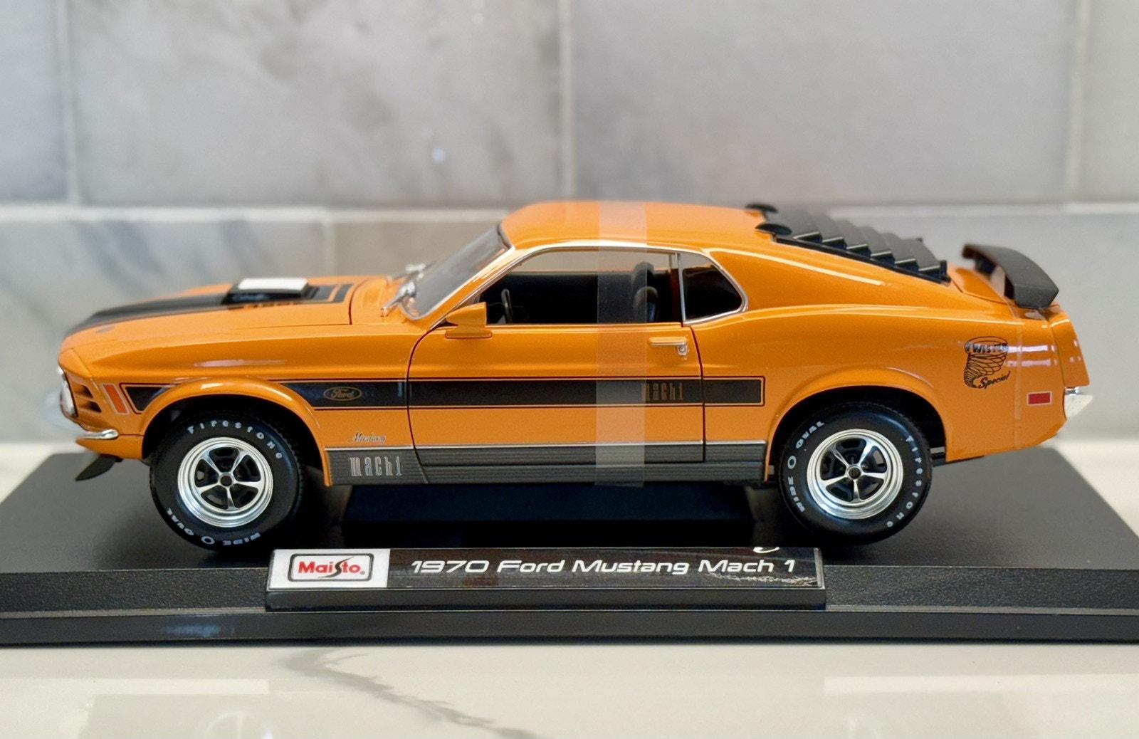 1970 Ford Mustang Mach 1 Diecast Model Car: 1/18 Scale Maisto, Orange ...