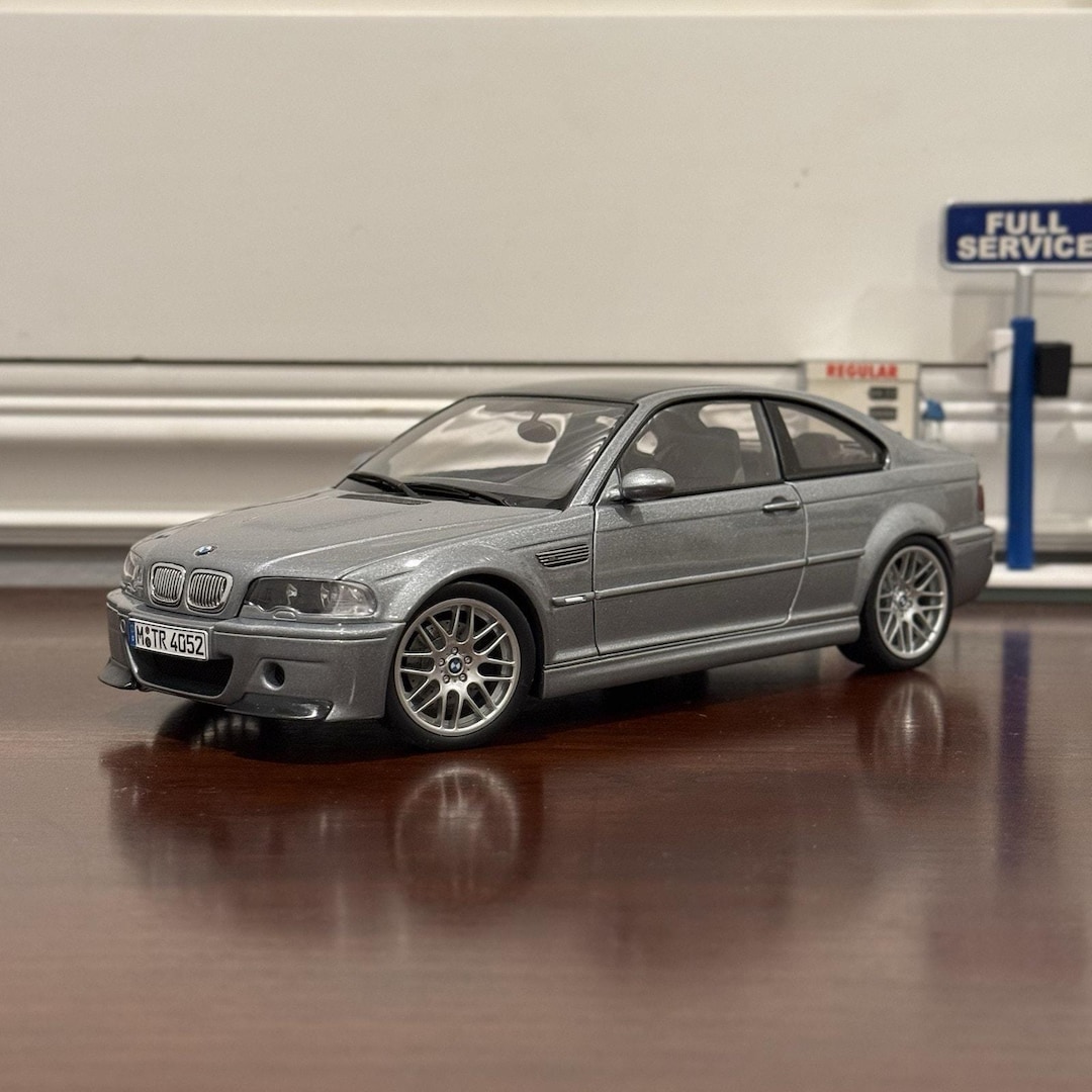 1/18 BMW M3 CSL E46 Steel Grey Metallic Autoart Scale Diecast Model Car ...