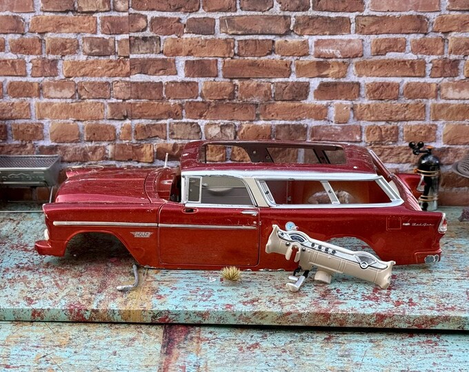 1/18 Scale 1955 Chevrolet Bel Air Pearl Red | Diecast Model Parts Car ...
