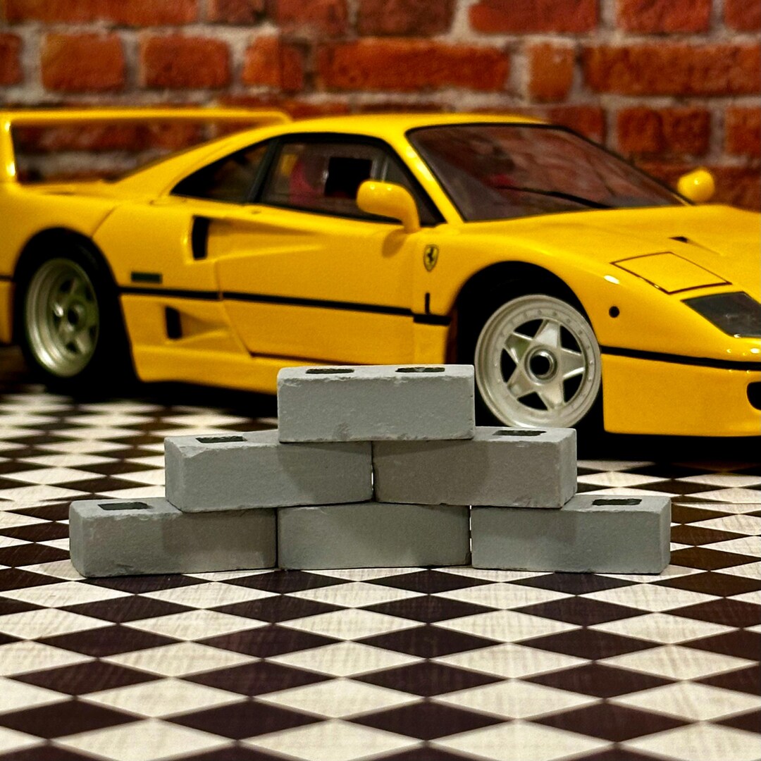 1/12 Scale 6-piece Concrete Brick Bundle Props for Miniature Diorama ...