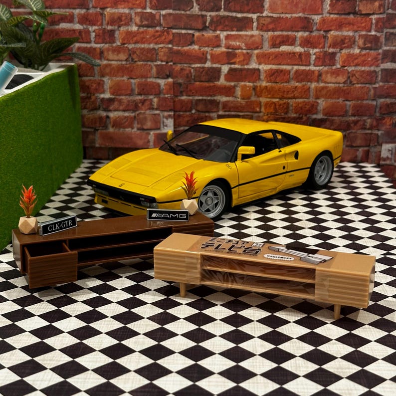 1/18 Scale Diorama – Coffee TV Stand Miniature Diorama Set | Made in ...