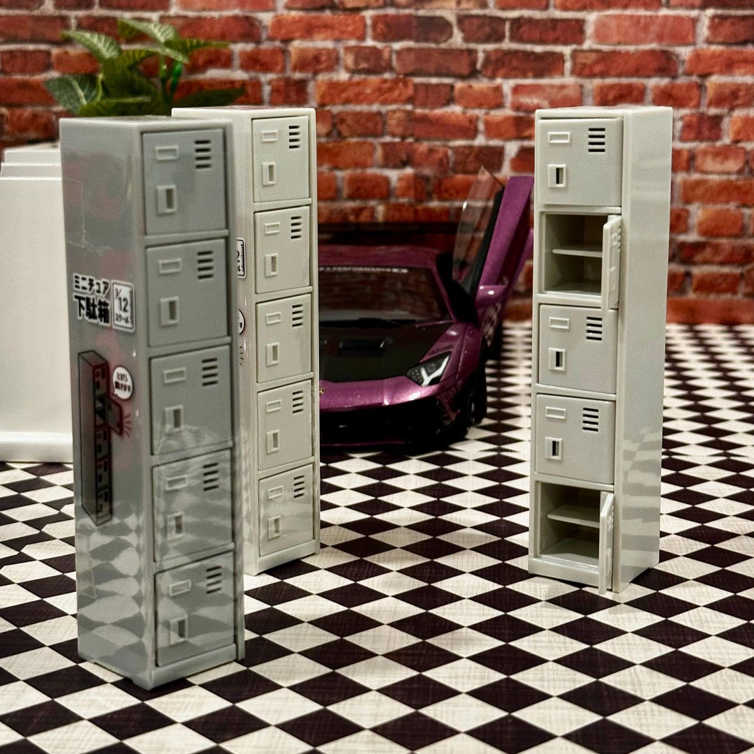 1/18 Scale Work School Locker Miniature Diorama Set | Made in Japan - Etsy