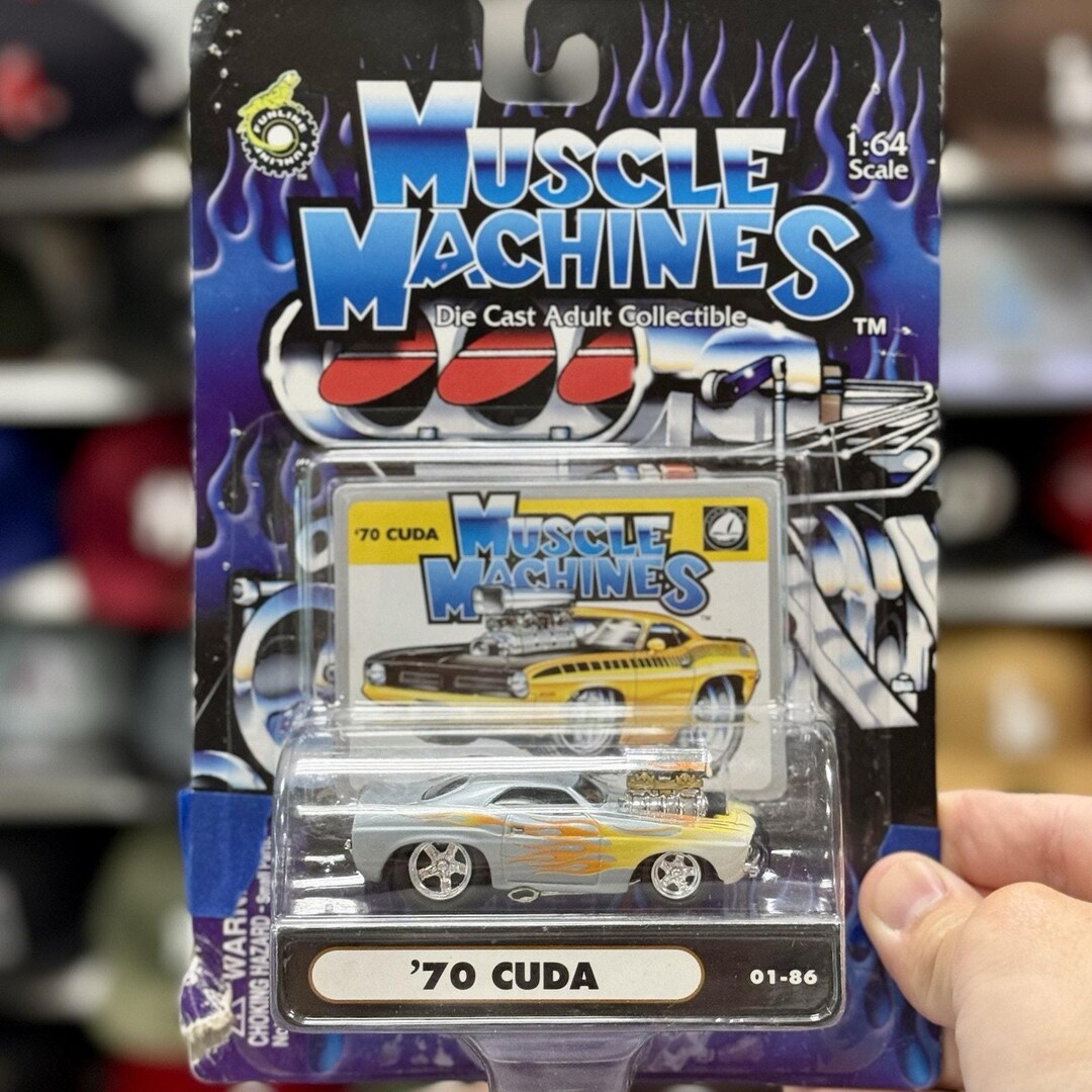 1970 Cuda Silver With Flames Muscle Machines 1/64 Scale - Etsy