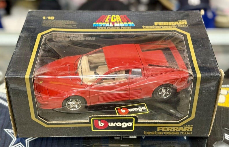 1984 Ferrari Testarossa Red Vintage Bburago 1/18 | New - Etsy