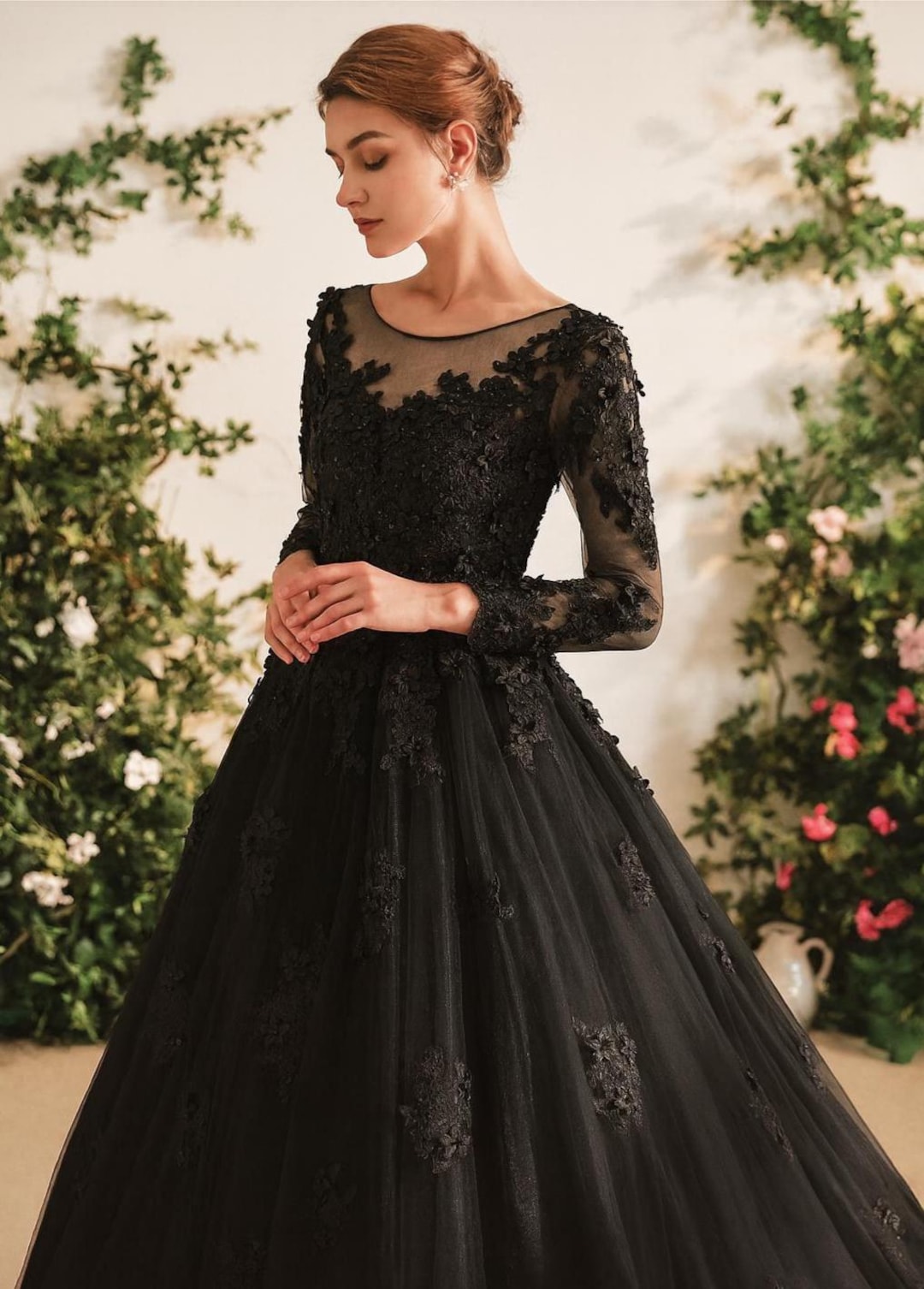 Ruby Wedding Dress – Striking Red Gown With Exquisite Lace Appliqués ...