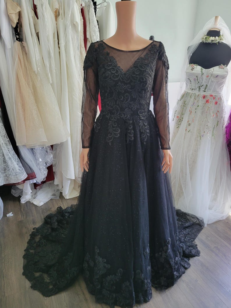 Nyah Black Purple Gothic Elegance Ball Gown Wedding Dress Bridal Gown ...