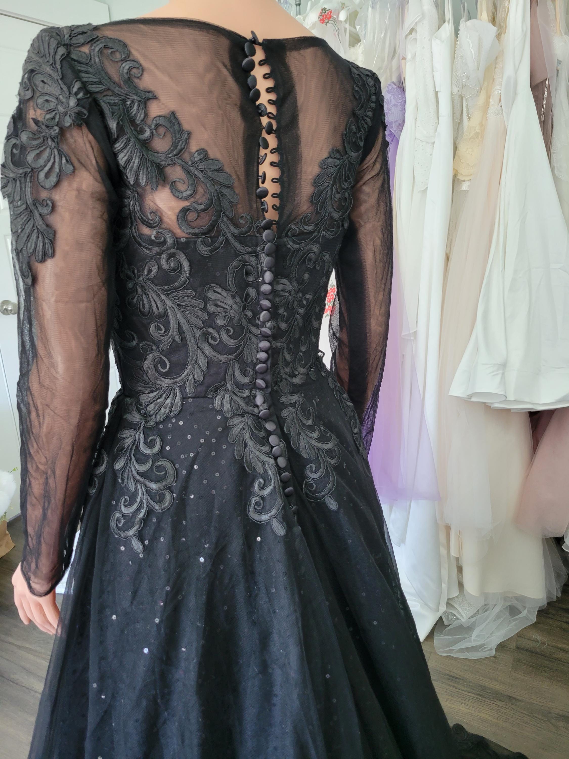 Nyah Black Purple Gothic Elegance Ball Gown Wedding Dress Bridal Gown ...