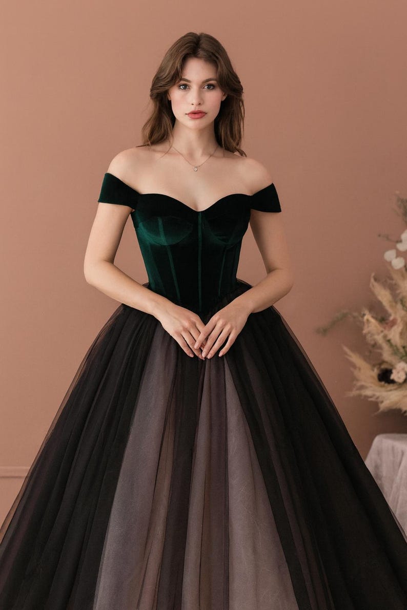 Velvet Gothic Wedding Dress, Margaret Gown With Detachable Sleeves ...