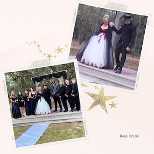 Twilight Elegance Aline Wedding Dress Bridal Gown Black White Purple ...
