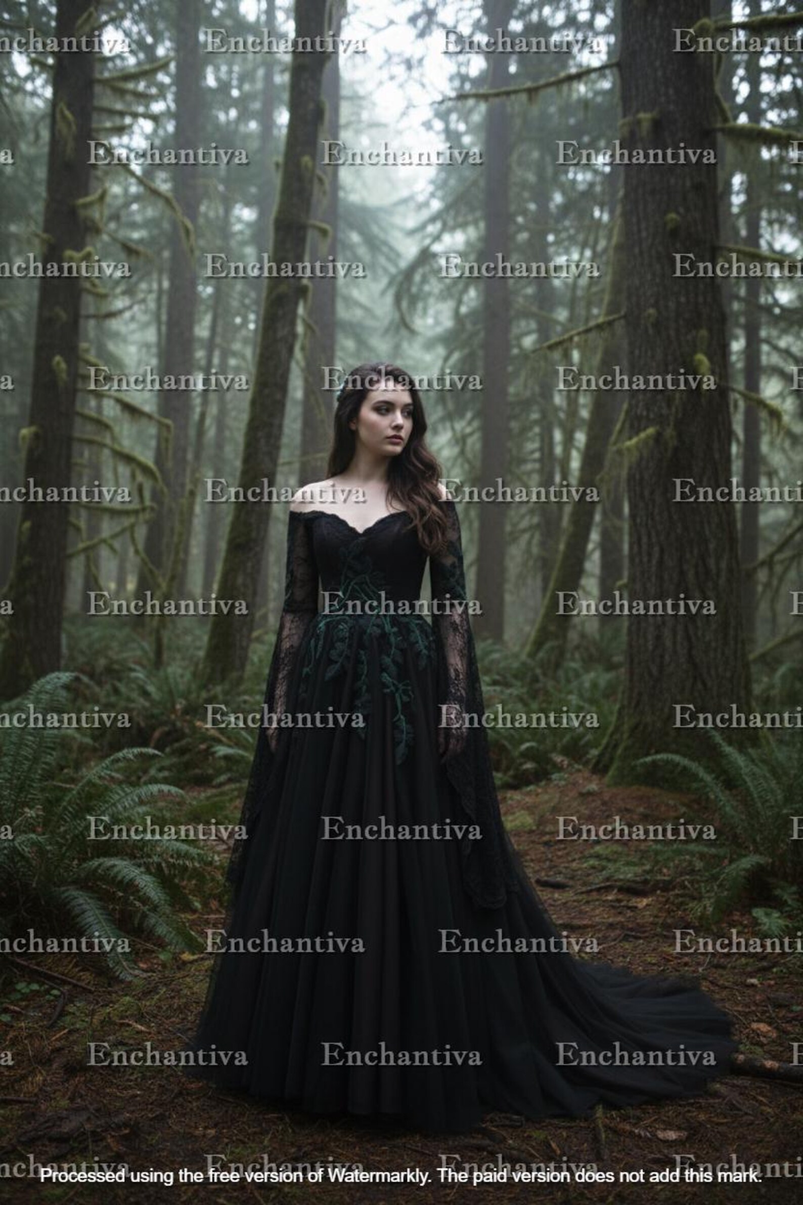 Midnight Thistle Gothic Wedding Dress | Black and Maroon Bridal Gown ...