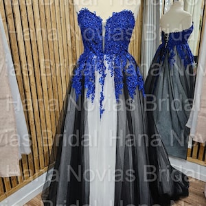 Twilight Elegance Aline Wedding Dress Bridal Gown Black White Purple ...