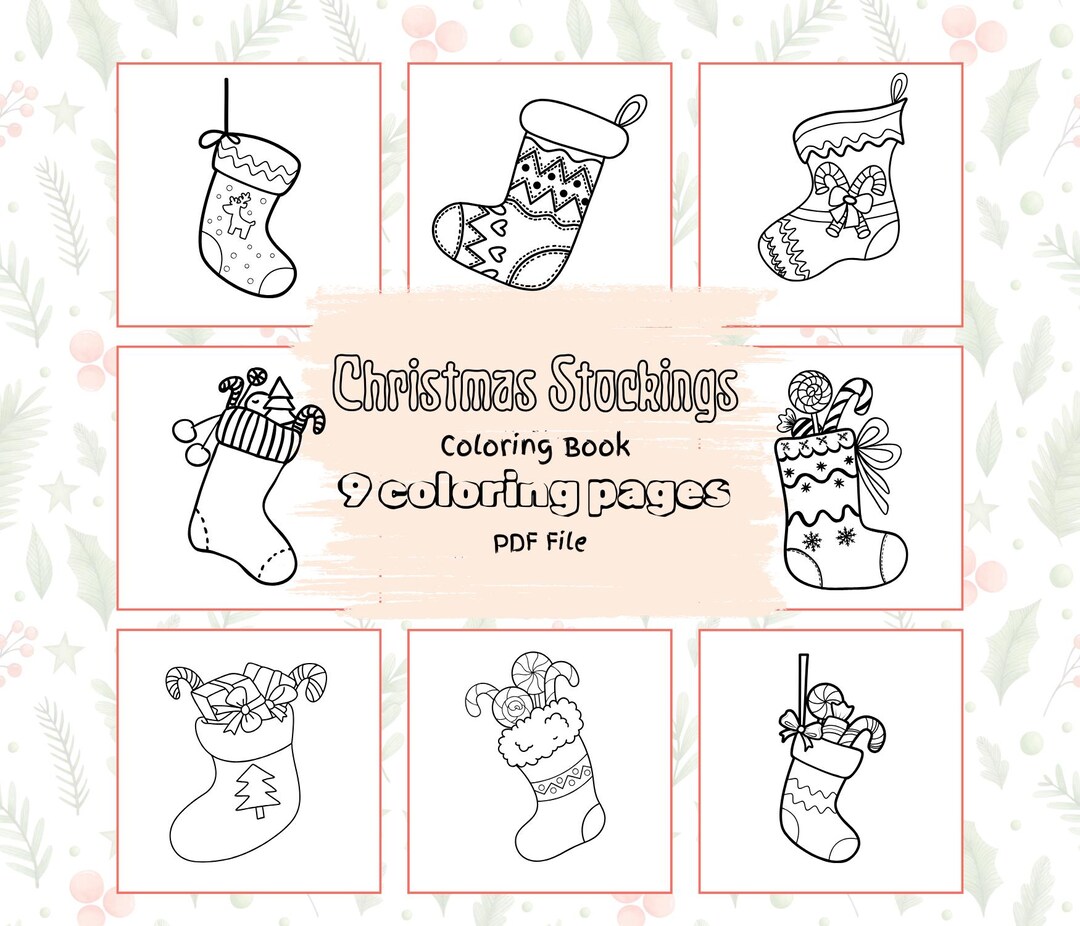 Christmas Stockings: Coloring Book for Adults and Kids, Hygge Moments ...