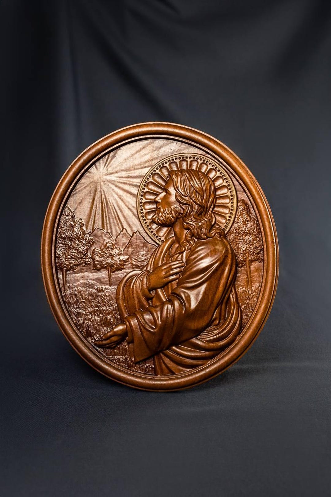 Wooden Icon of Jesus Christ, Wall Plaque of the Lord Jesus Christ the ...