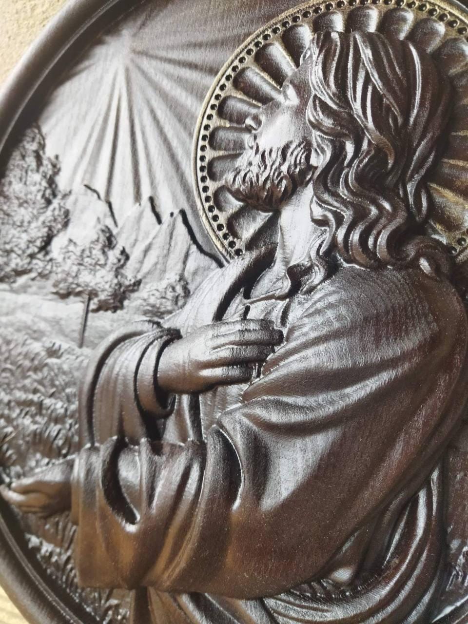 Wooden Icon of Jesus Christ, Wall Plaque of the Lord Jesus Christ the ...