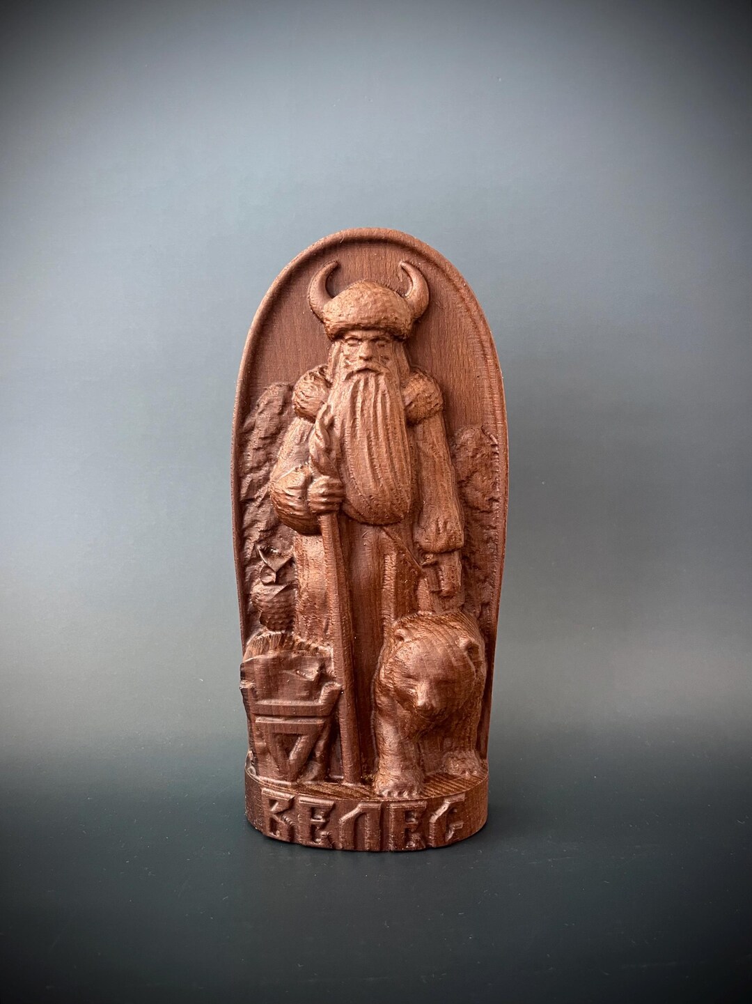 Veles Wooden Statue, Statuette of the God Veles, the Slavic God of ...