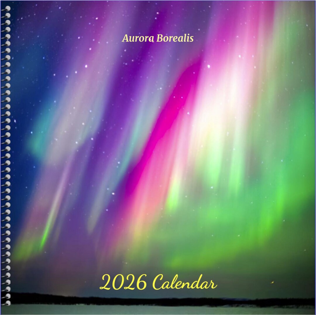 2026 Monthly Planner Aurora Borealis - Etsy