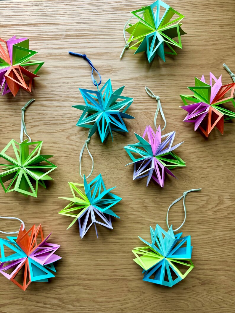 Paper Star Cut Out Ornaments - Set of 3 - Etsy