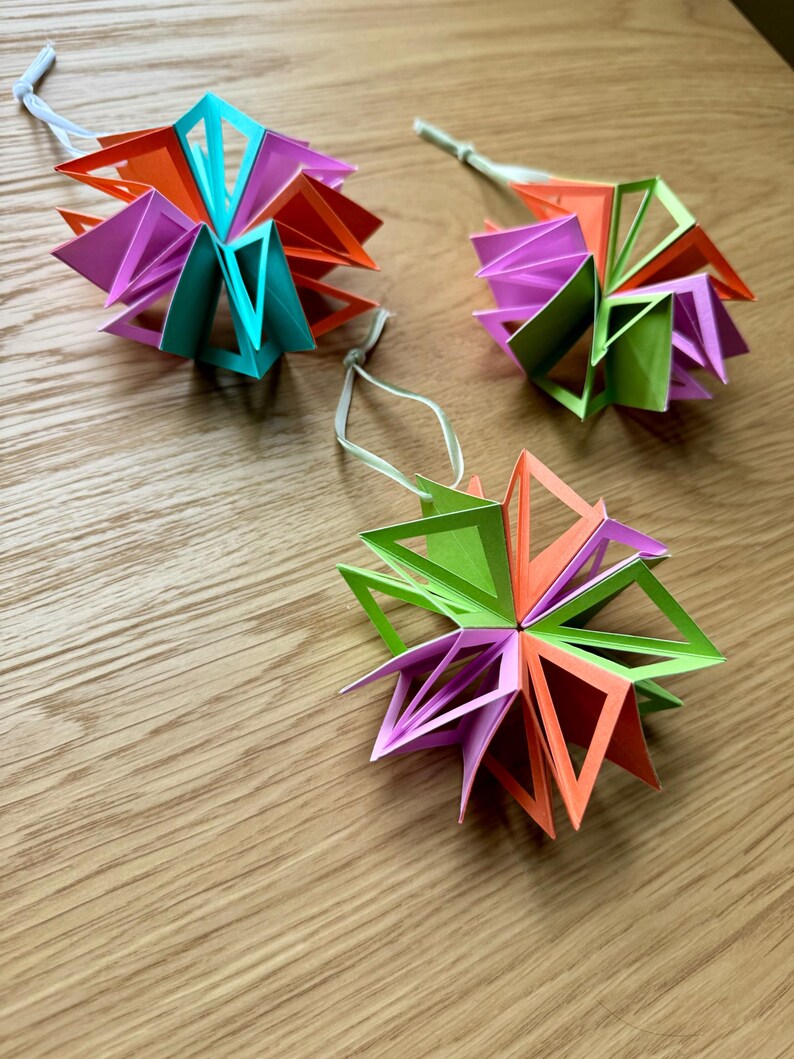 Paper Star Cut Out Ornaments - Set of 3 - Etsy