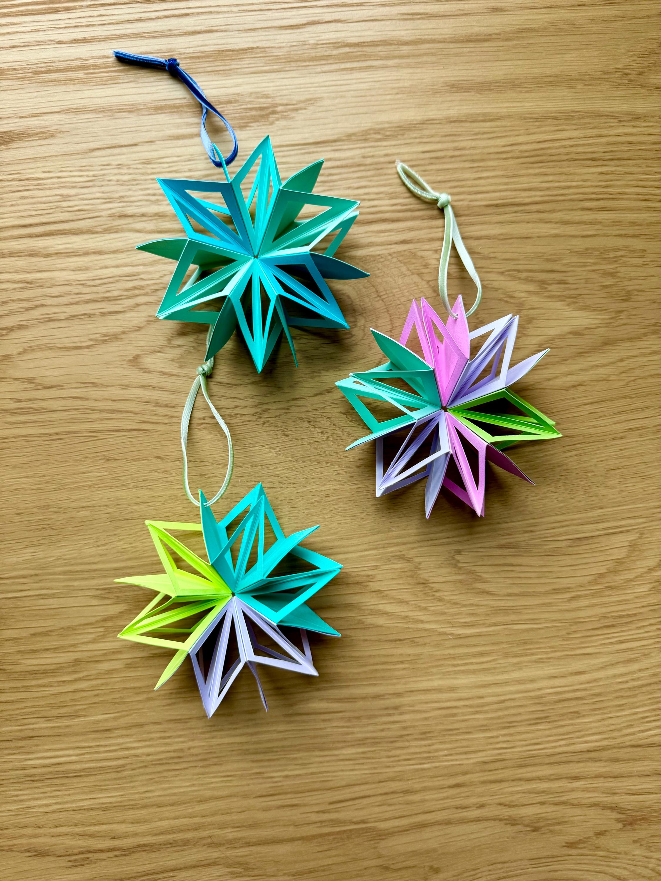 Paper Star Cut Out Ornaments - Set of 3 - Etsy