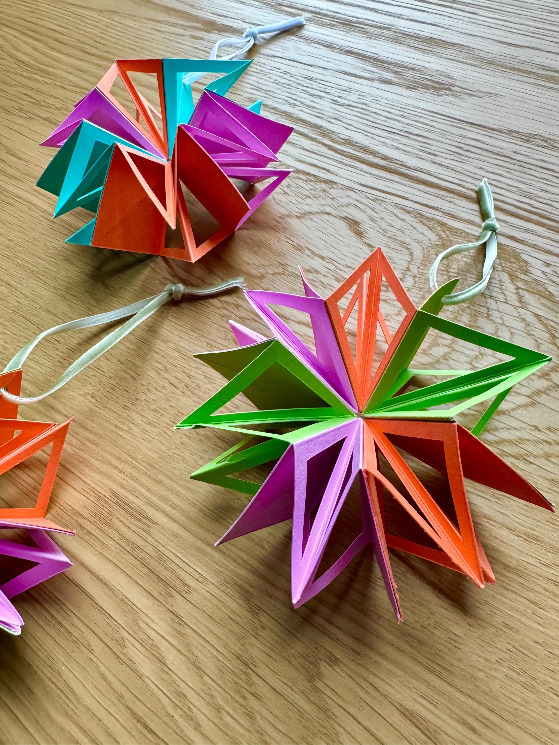Paper Star Cut Out Ornaments - Set of 3 - Etsy