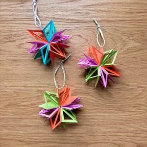Paper Star Cut Out Ornaments - Set of 3 - Etsy