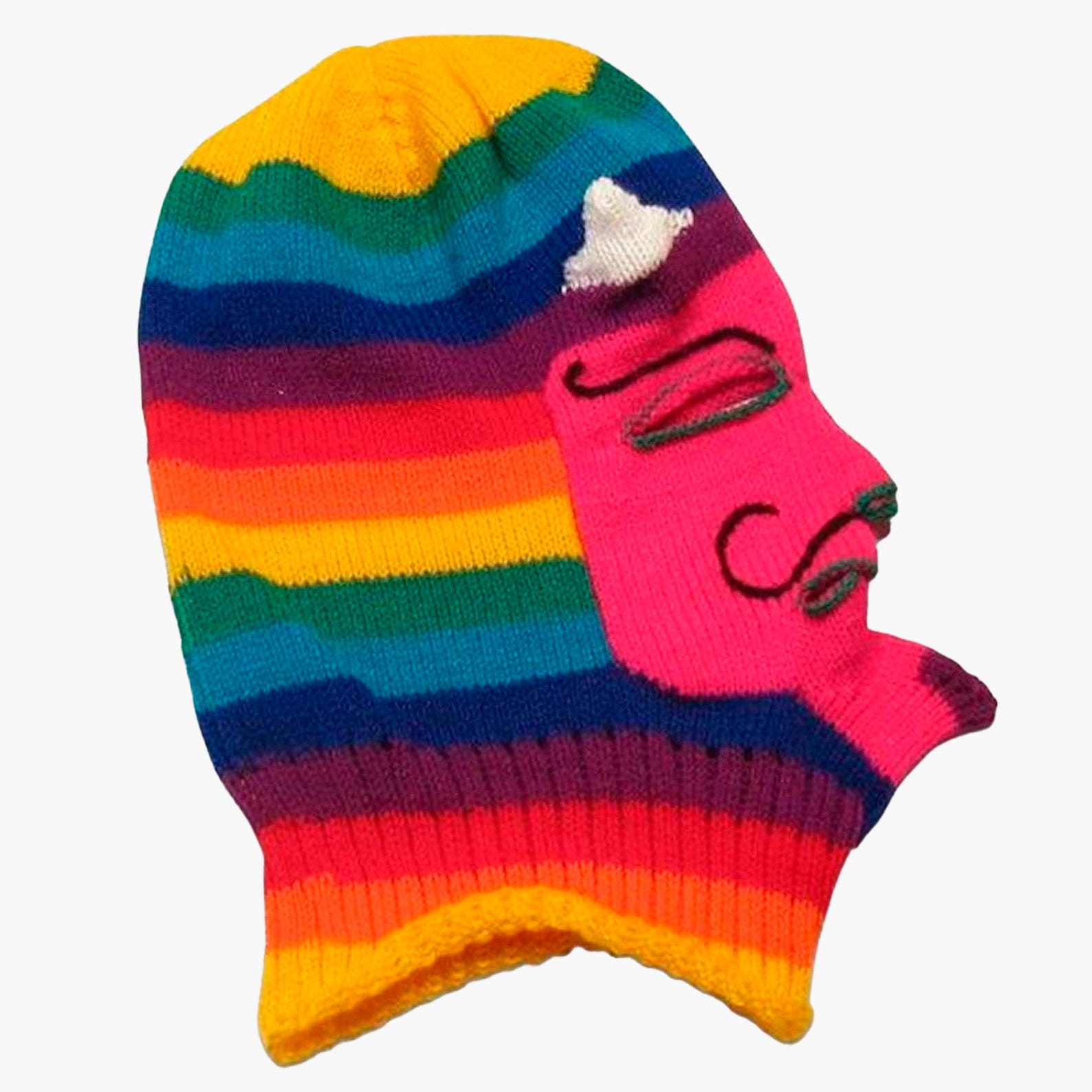 Rainbow Stripe Knitted Wool Balaclava, Peruvian Waq'ollo Mask - Etsy