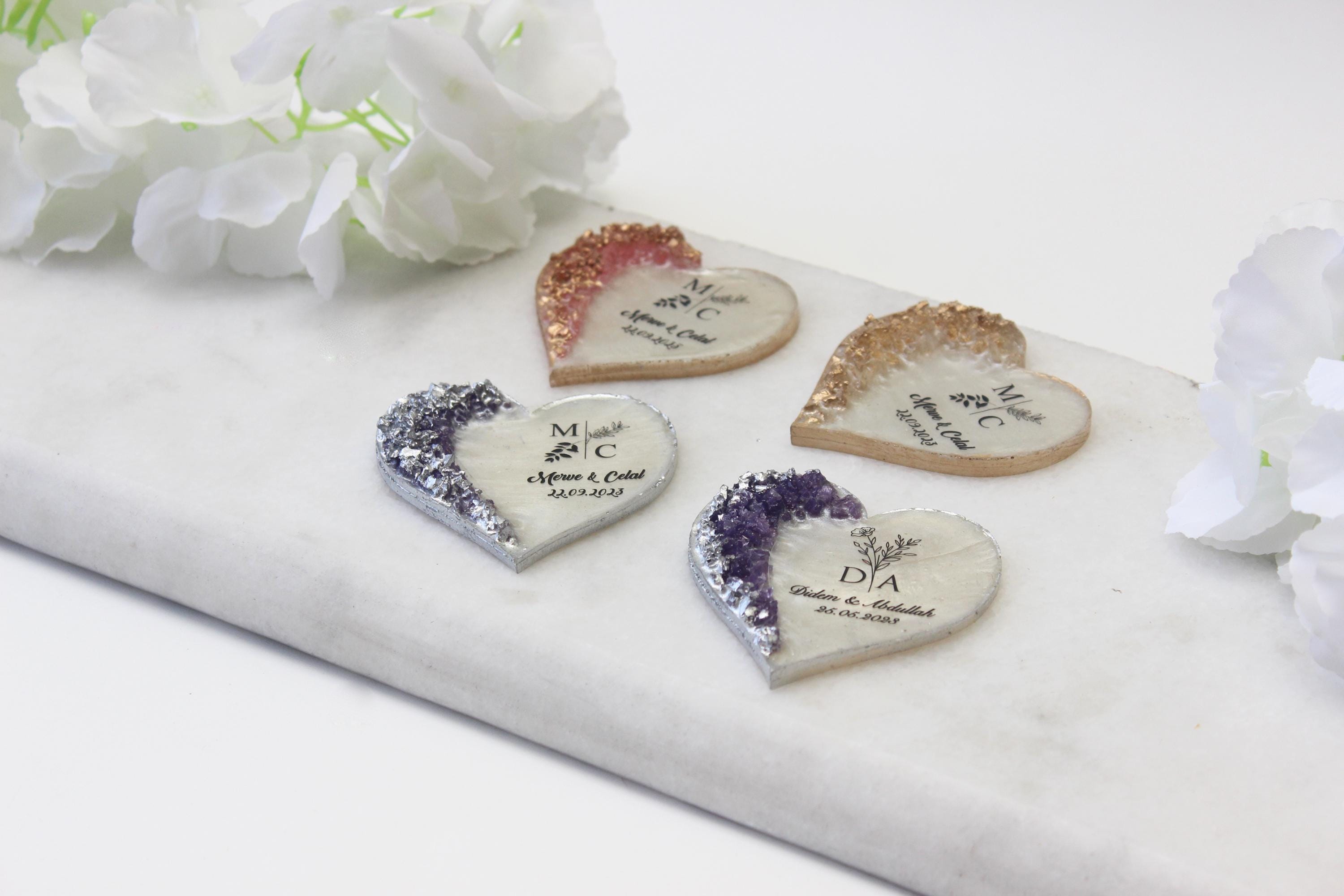 Handmade Epoxy Magnet With Box Wedding Favors , Personalized Handmade ...