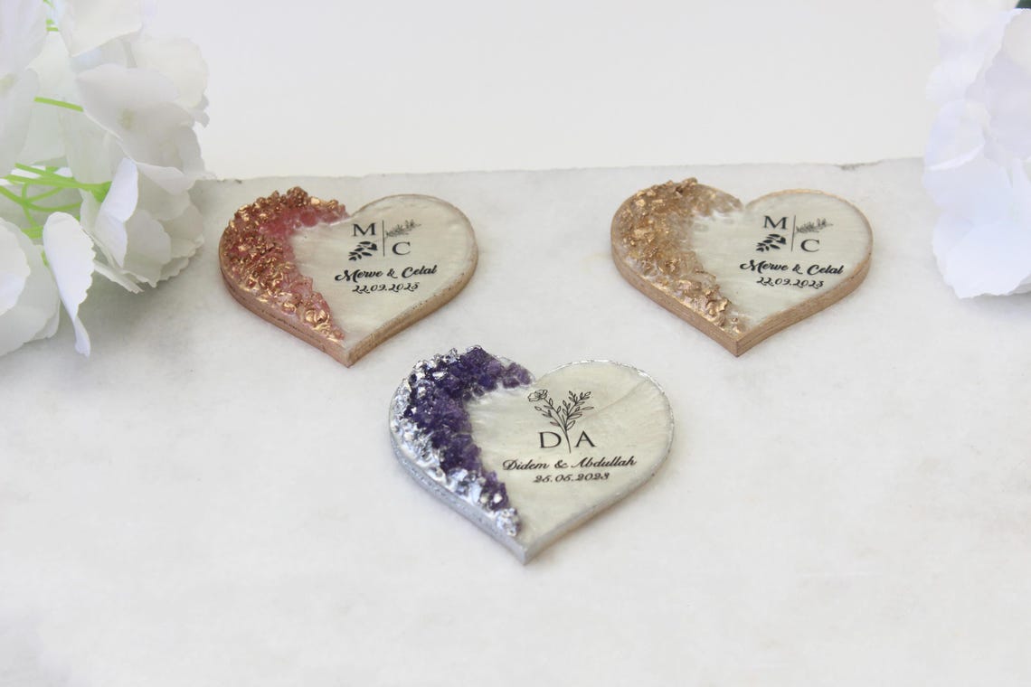 Handmade Epoxy Magnet With Box Wedding Favors , Personalized Handmade ...