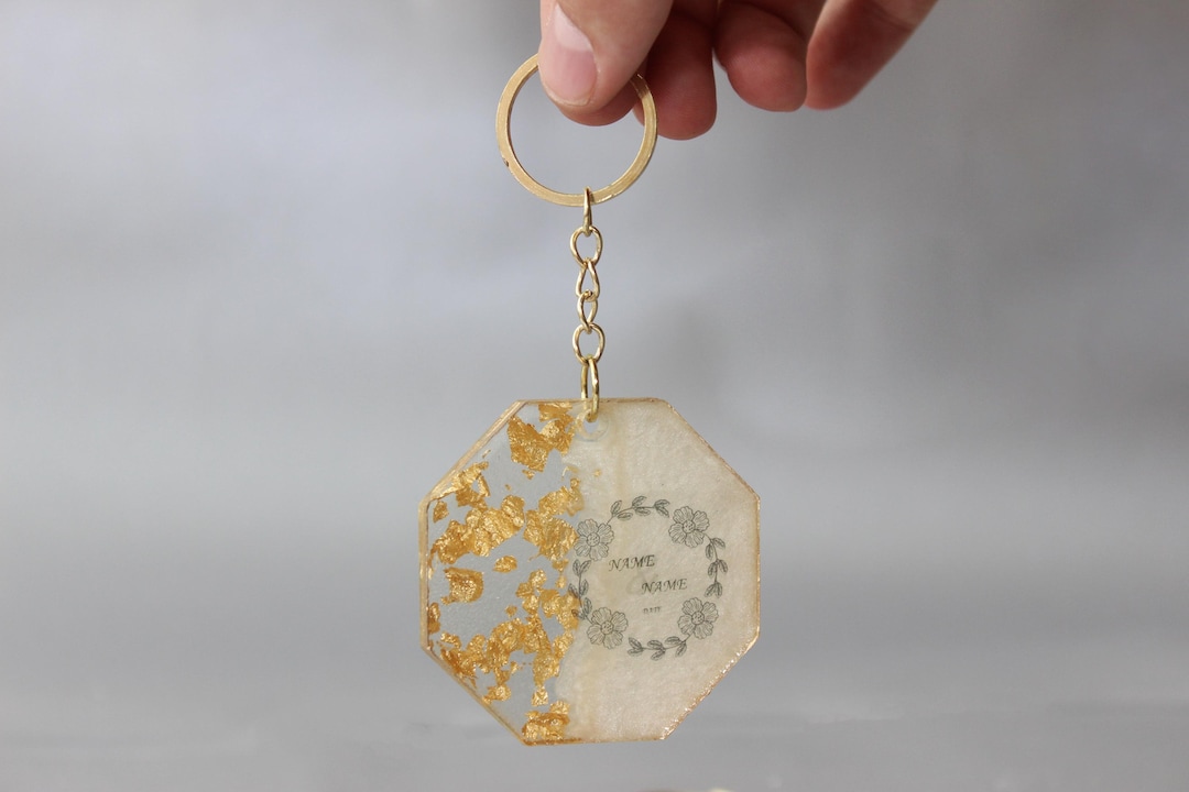 Personalized Handmade Epoxy Key Chain With Box Wedding Favors ...
