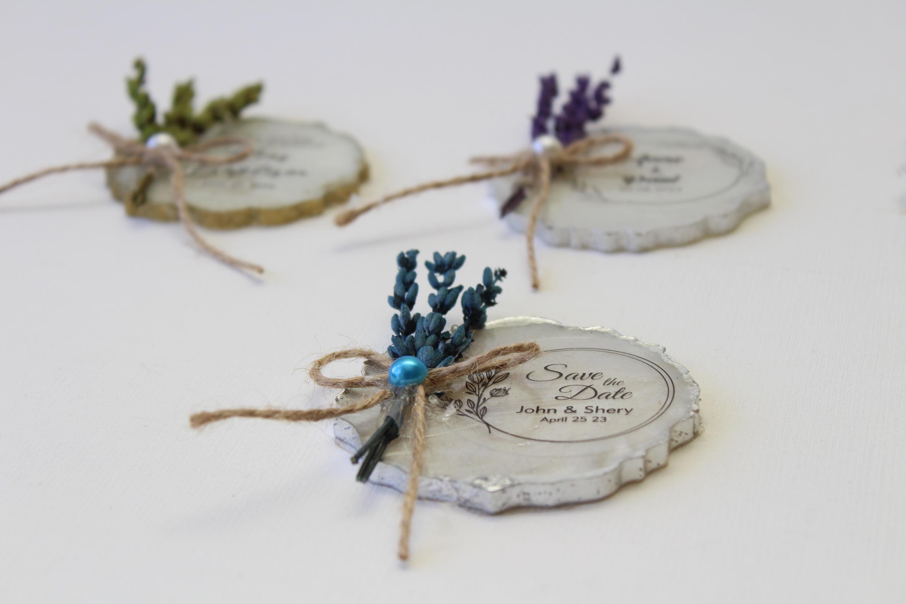 Handmade Epoxy Magnet With Box Wedding Favors , Personalized Handmade ...