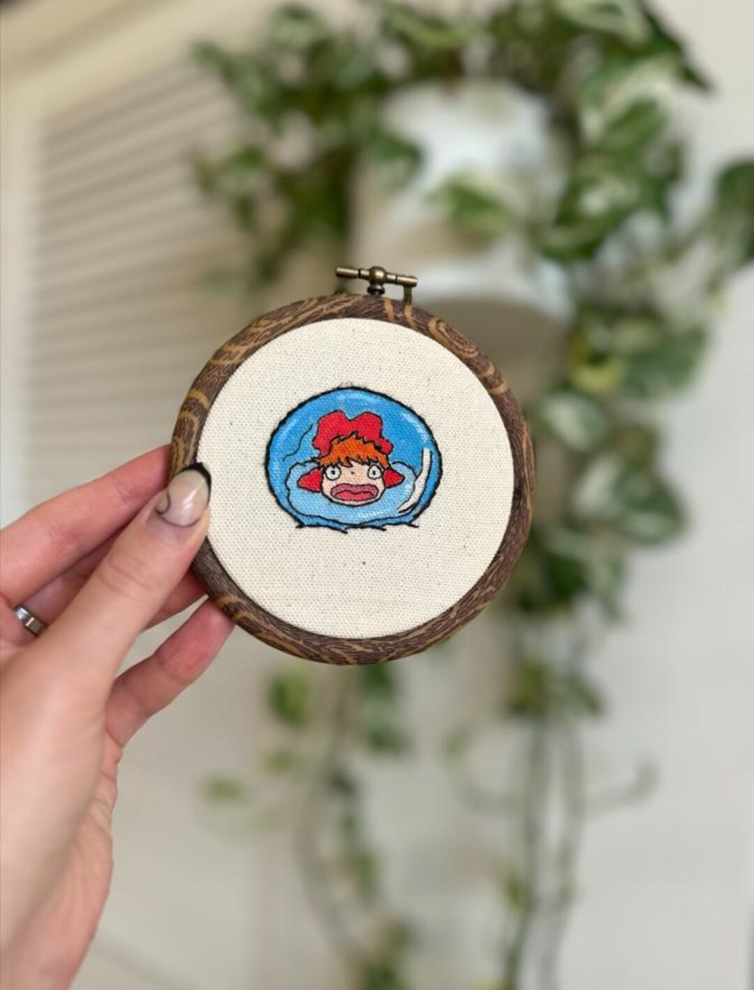 Studio Ghibli Ponyo Inspired Hand Embroidered Wall Art - Etsy