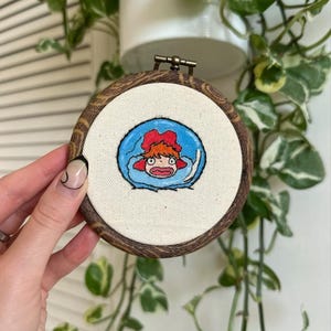 Studio Ghibli Ponyo Inspired Hand Embroidered Wall Art - Etsy
