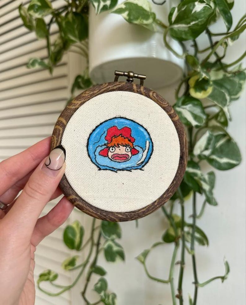 Studio Ghibli Ponyo Inspired Hand Embroidered Wall Art - Etsy