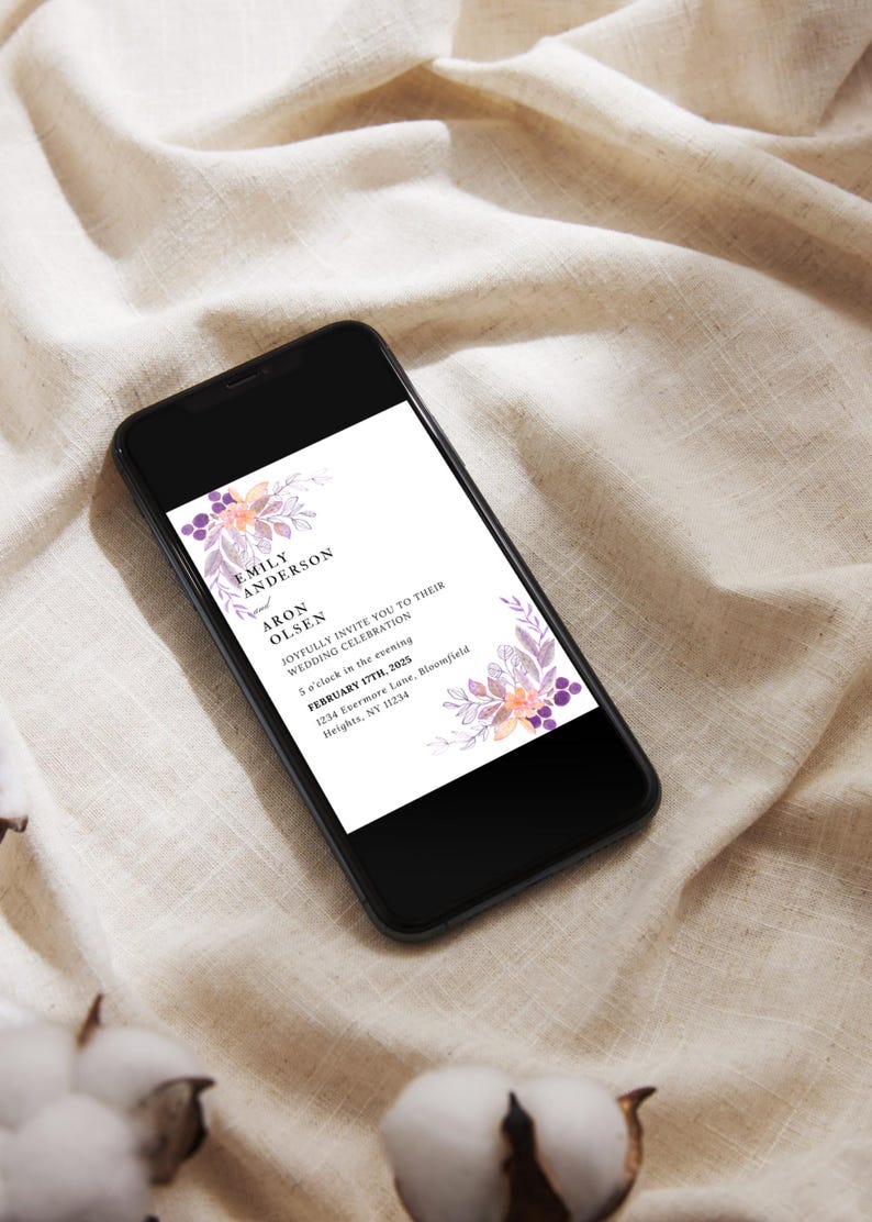 Editable Wedding Invitation Template | Canva Digital Floral Invite ...