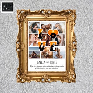 Couple Photo Collage Template, Personalized Anniversary Gift, Love ...