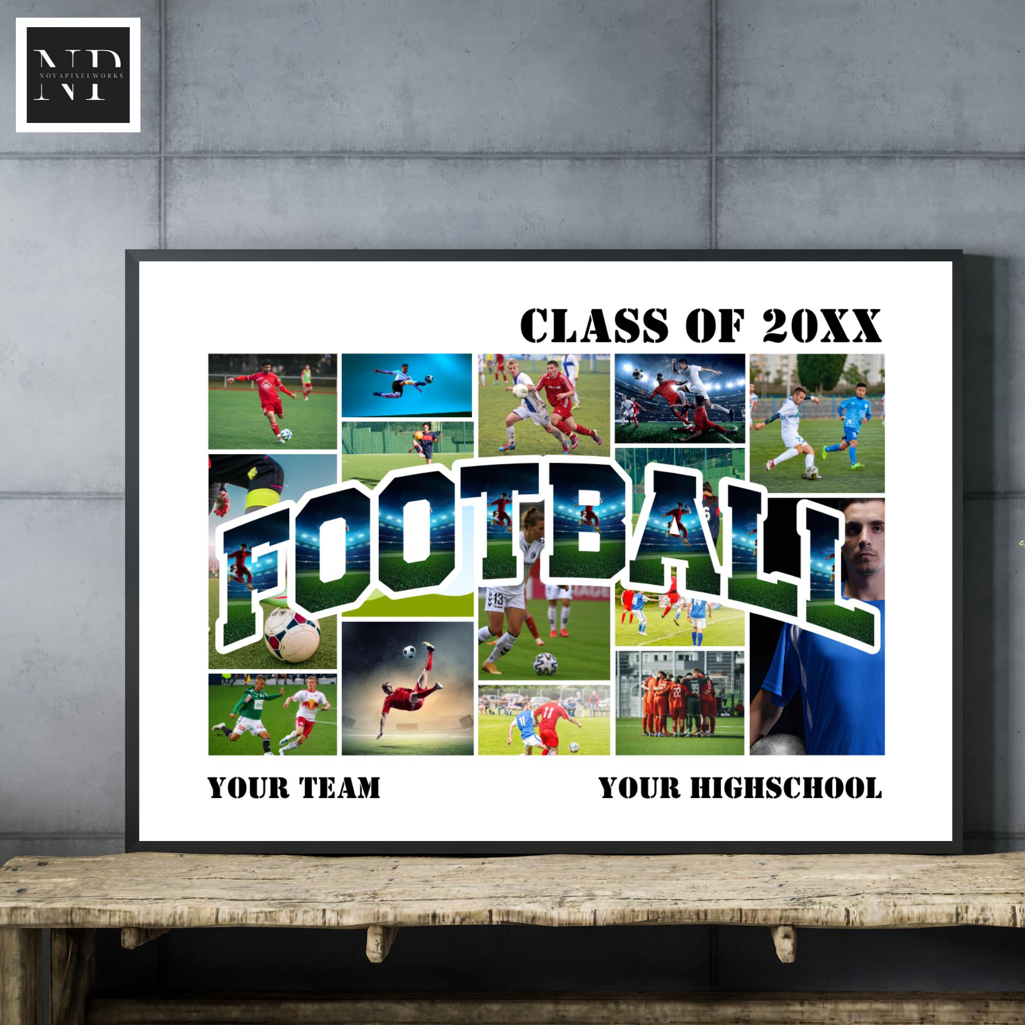 Custom Football Photo Collage Template | Editable Sports Memory Frame ...