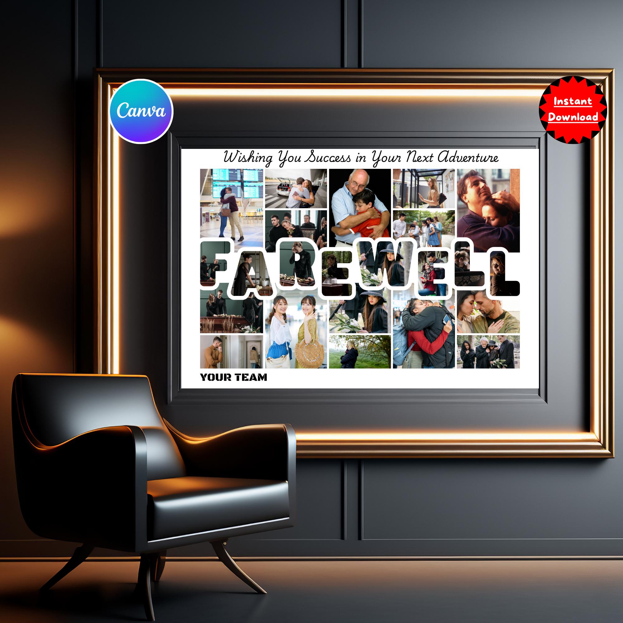 Farewell Photo Collage Canva Frame Template,customizable Goodbye Memory ...