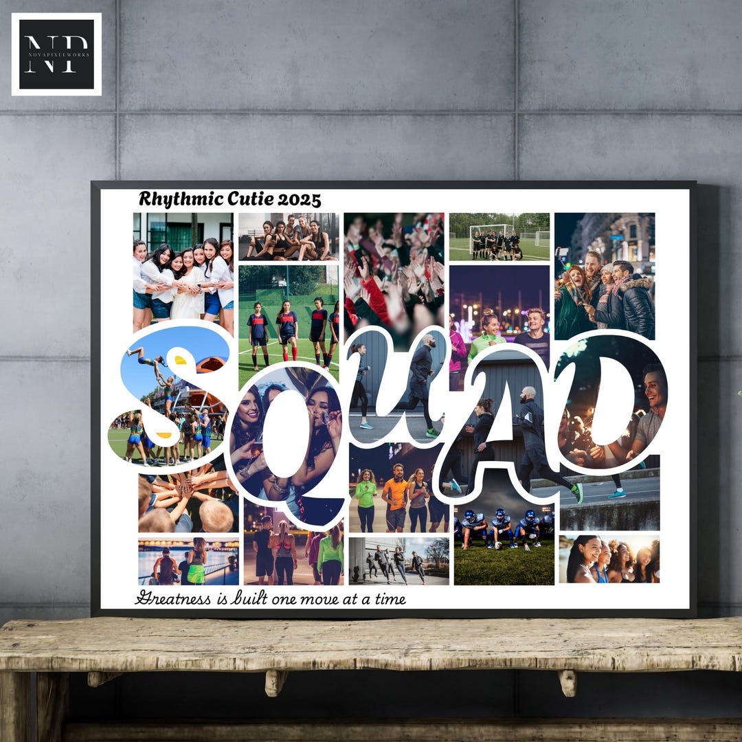 Squad Photo Collage Canva Frame Template, Editable Group Picture ...