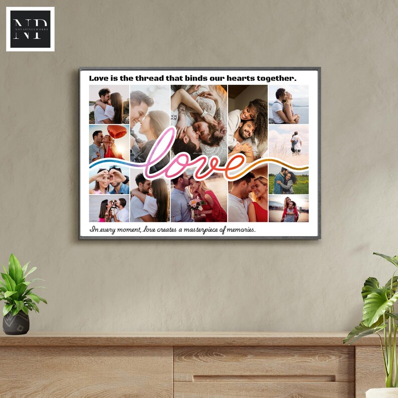 Love Photo Collage Canva Template, Romantic Picture Collage ...
