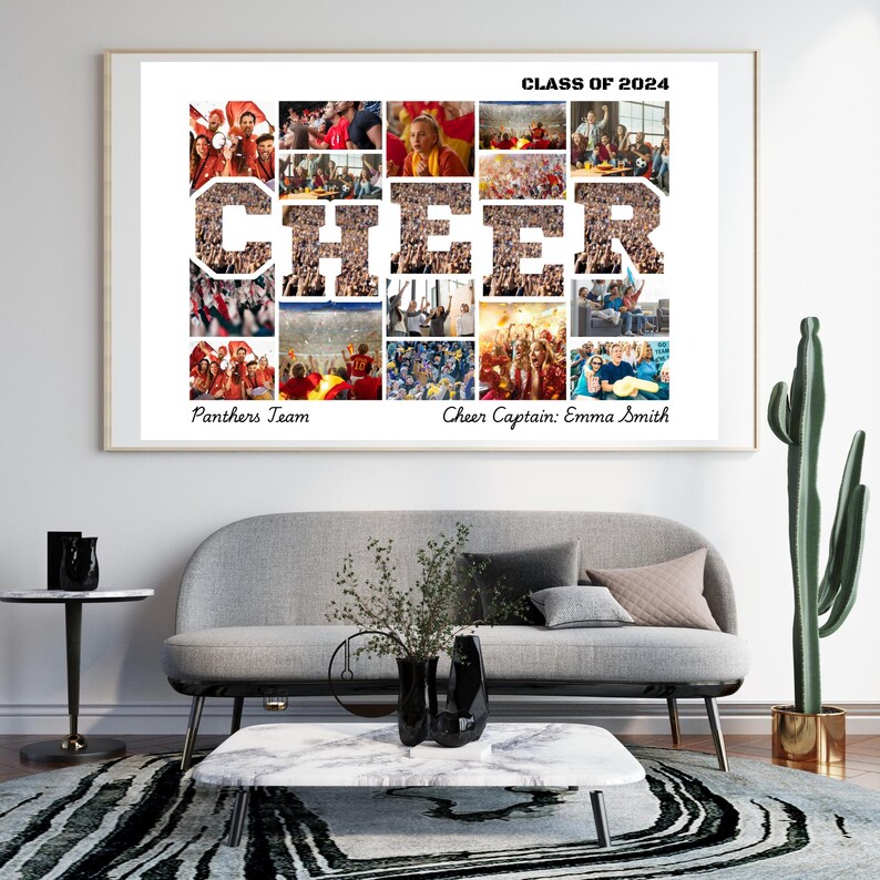 Cheerleader Collage Canva Template, Editable Cheer Poster, Personalized ...