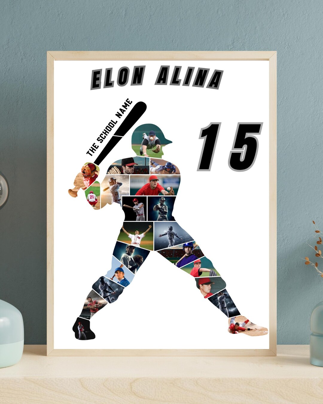 Baseball Photo Collage Canva Template | Senior Night Gift | Coach ...