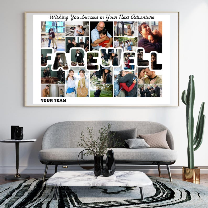 Farewell Photo Collage Canva Frame Template,customizable Goodbye Memory ...