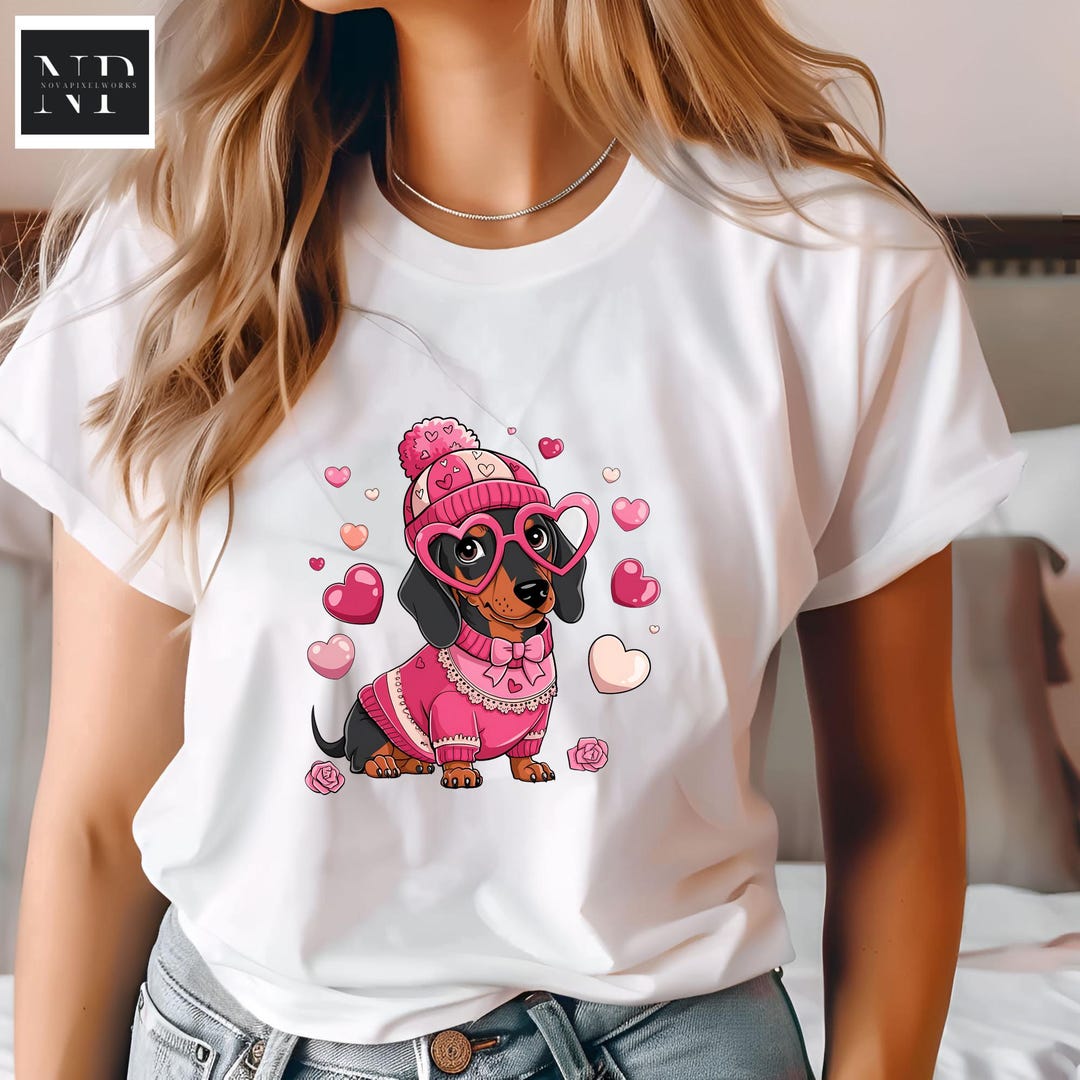 Valentine Dachshund Png, Cute Sausage Dog Clipart, Dog Mom Valentine ...