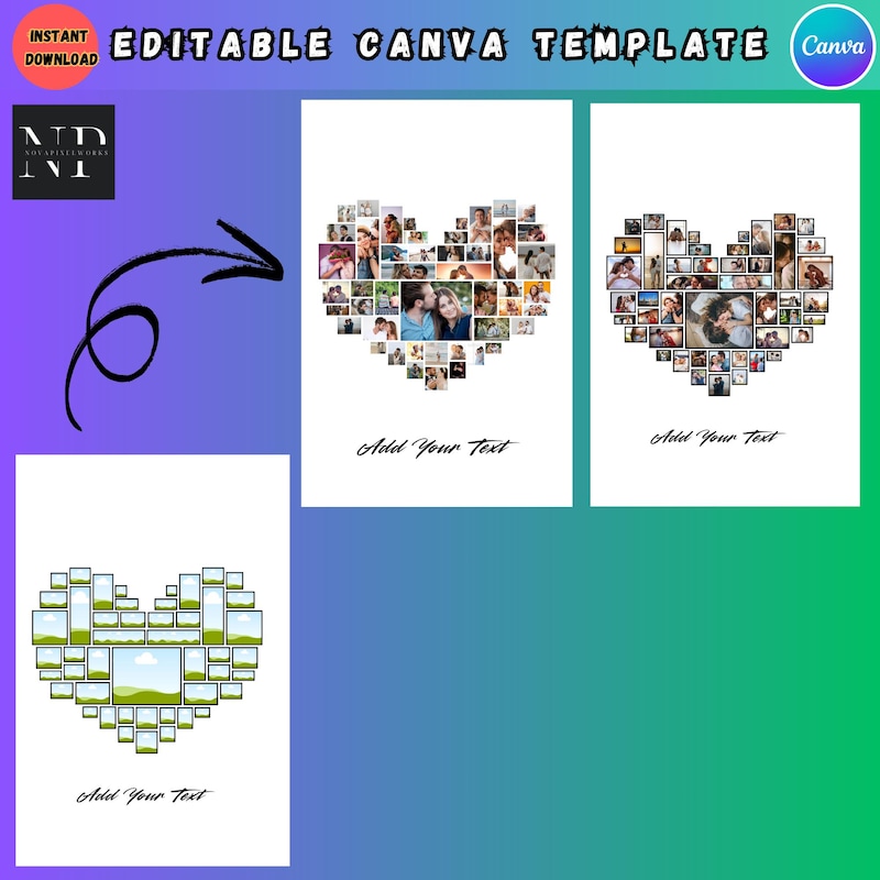 Heart Photo Collage - Etsy