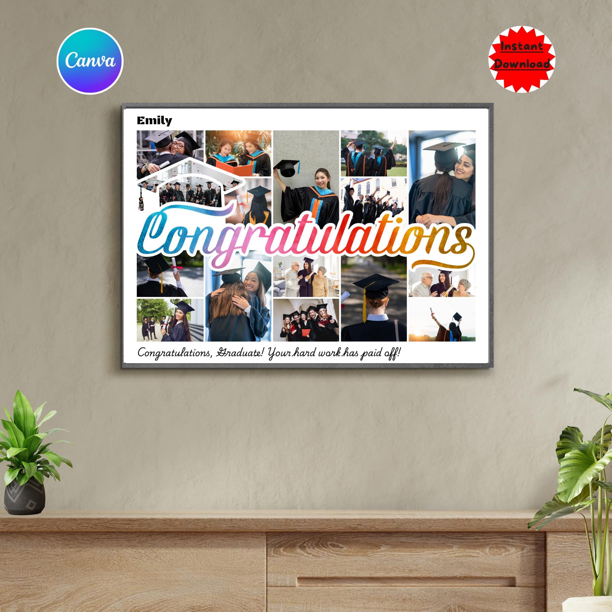 Congratulations Photo Collage Canva Template | Graduation Picture Frame ...